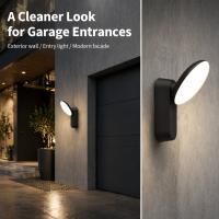 China 10W Adjustable Disc Outdoor Modern Outdoor Wall Lights 3000K For Porches Balcony Facades for sale