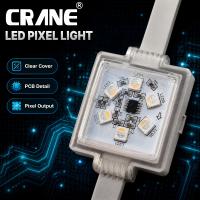 China Square LED Pixel Point Light 1.5W DC24V DMX512 RGB RGBW 44mm For Commercial Building Facade Display for sale