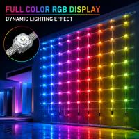 China Outdoor Multi Size LED Grid Screen IP67 RGBW Mesh Display For Building Facade & Sky Screen for sale