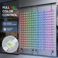 China Flexible Transparent Square LED Mesh Curtain Dual LED Grid Screen 8x8 to 20x20 for Facade for sale
