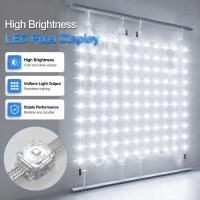 China Flexible Transparent Square LED Mesh Curtain Dual LED Grid Screen 8x8 to 20x20 for Facade for sale