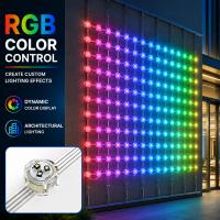 China Outdoor Flexible LED Mesh Curtain 3 LED Round Pixel Matrix Screen 10x10 To 20x20 DC12V for sale