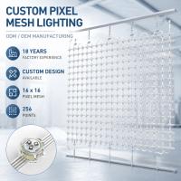 China Outdoor Flexible LED Mesh Curtain 3 LED Round Pixel Matrix Screen 10x10 To 20x20 DC12V for sale