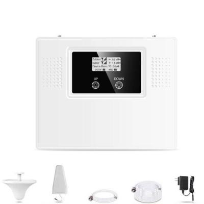 China Quad Band 850/900/1800/2100MHz Mobile Signal Booster with 65dB Gain and 20dBm Output Power for 2G 3G 4G Networks for sale
