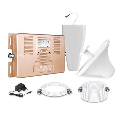 China 70dB Gain Dual Band 800/1800MHz 2G 4G LTE Signal Booster with LCD Display and 20dBm Output Power for sale
