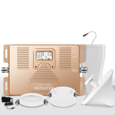 China Dual Band 1800/2100MHz 2G/3G/4G Signal Booster with LCD Display - 3000m² Coverage, 65dB Gain for sale