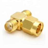 China SMA Male to Dual Female T-Type RF Coaxial Adapter 12.4GHz 50Ω/75Ω for Cell Phone Signal Boosters for sale