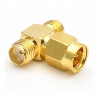 China SMA Male to Dual Female T-Type RF Coaxial Adapter 12.4GHz 50Ω/75Ω for Cell Phone Signal Boosters for sale