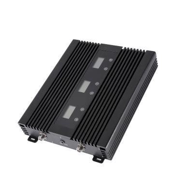 China 80dB Tri-Band Cell Phone Signal Booster Amplifier for 900MHz 1800MHz 2100MHz 2G 3G 4G Networks for sale
