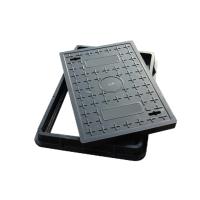 China Embedded Composite D400 Manhole Cover 600mm With Hinge For Telecommunication for sale