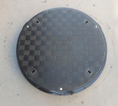 China Round Logo-Ready Composite Reinforced Manhole Cover For Construction Sites for sale