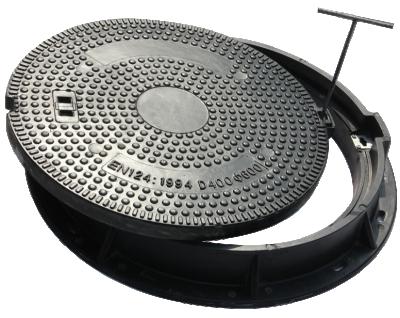 China Corrosion Resistant Lightweight Waterproof Composite Manhole Cover FRP SMC Square Design for sale
