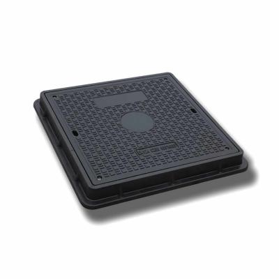 China EN124 Lightweight Composite Manhole Cover Reduced Mass Round Access Lid for Municipal Drainage Systems for sale