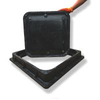 China EN124 Lightweight Composite Manhole Cover Reduced Mass Round Access Lid for Municipal Drainage Systems for sale