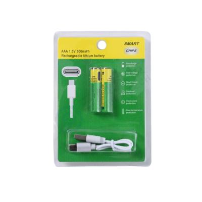 China Rechargeable Lithium Battery AAA 1.5V 800mWh for sale