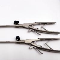 China Reusable laparoscopic single action straight jaw V shaped needle holder 330mm length for sale