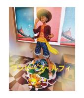 China Hand Carved Folk Art Style Custom One Piece Life Size Sculpture of Zoro and Luffy for sale