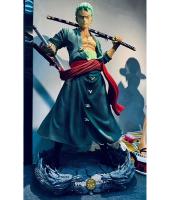 China One Piece Luffy Statue Folk Art Style Life Size Zoro Figure Resin Sculpture for Decor for sale