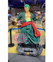 China Real Size Anime Character Sculpture One Piece Zoro Figure Resin Statue for Decoration for sale