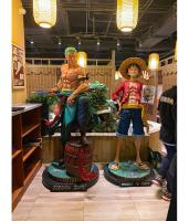 China Life Size Anime Figure One Piece Figure Luffy Sculpture Resin Luffy Statue for Decor for sale