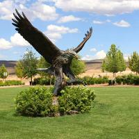 China Die Cutting Printing Custom Outdoor Metal Bird Statue Garden Bronze Cast Eagle by Artists for sale