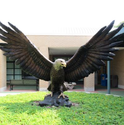China Model Large Cast Copper Eagle Sculpture for Customized Garden Decor Carved Technique for sale