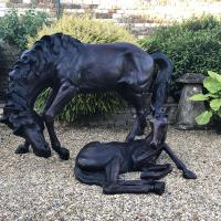 China Customized Garden Decoration Handmade Metal Casting Horse Sculptures Art Collectible for sale