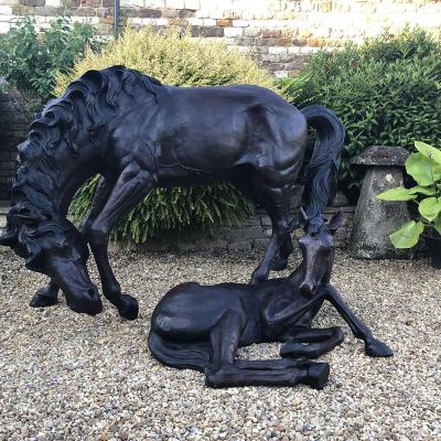 China Customized Garden Decoration Handmade Metal Casting Horse Sculptures Art Collectible for sale