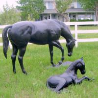 China Customized Garden Decoration Handmade Metal Casting Horse Sculptures Art Collectible for sale