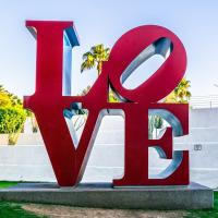 China Stainless Steel Love Letter Sculpture Large Outdoor Garden Art Statue for Shop Decor for sale