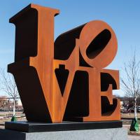 China Europe Regional Feature Stainless Steel LOVE Letters Sculpture for Outdoor Decoration for sale