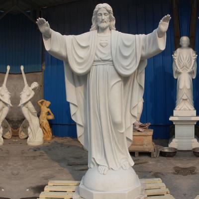 China Customizable Marble Religious Figure Sculpture of Jesus Christ for Indoor Decoration for sale