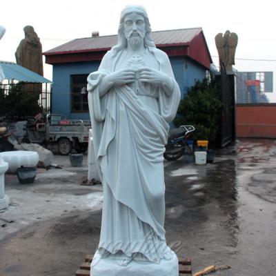 China Handmade Marble Sculpture of Life Size Religious Jesus Statue for Custom Outside Decor for sale
