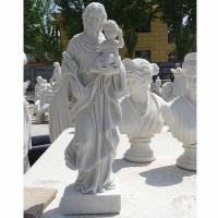 China Marble Statue Life Size Religious White Saint Joseph with Baby Jesus Sculpture in White for sale