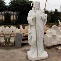 China Marble Statue Life Size Religious White Saint Joseph with Baby Jesus Sculpture in White for sale
