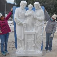 China Hand Carved White Marble Sculpture of Virgin Mary and Jesus for Garden Decoration for sale