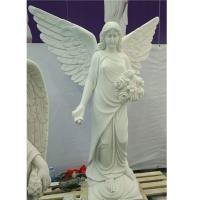 China High Polished White Marble Winged Little Angel Carving Statue Life Size or Customized for sale