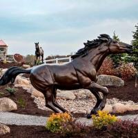 China 1 Color Print Method Custom Antique Unique Copper Horse Christmas Decoration in Europe for sale