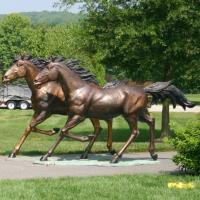China Custom Outdoor Garden Bronze Animal Statue Life Size Brass Black Horse Sculpture Sale for sale