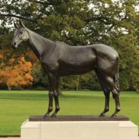 China Custom Outdoor Garden Bronze Animal Statue Life Size Brass Black Horse Sculpture Sale for sale