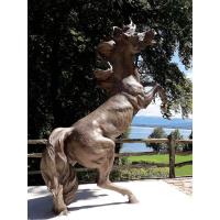 China Custom Outdoor Garden Bronze Animal Statue Life Size Brass Black Horse Sculpture Sale for sale