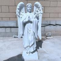 China Hand Carved Stone Angel Sculpture for Custom Outdoor Decoration and Marble Tombstone for sale
