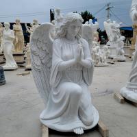 China Hand Carved Stone Angel Sculpture for Custom Outdoor Decoration and Marble Tombstone for sale