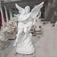 China Hand Carved Stone Angel Sculpture for Custom Outdoor Decoration and Marble Tombstone for sale