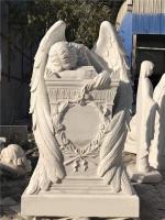 China Customized Western Style White Granite Marble Angel Statue Tombstone And Monument Prices for sale