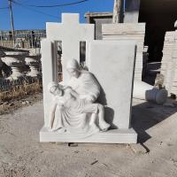 China Customized Western Style White Granite Marble Angel Statue Tombstone And Monument Prices for sale