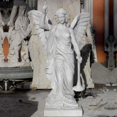 China Custom Garden Decoration Marble Angel Sculpture in Life Size for Outdoor Decorative for sale