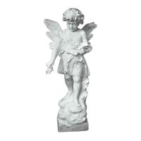 China Custom Garden Decoration Marble Angel Sculpture in Life Size for Outdoor Decorative for sale