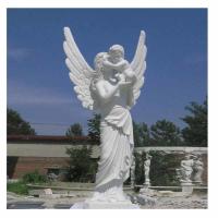 China Custom Garden Decoration Marble Angel Sculpture in Life Size for Outdoor Decorative for sale