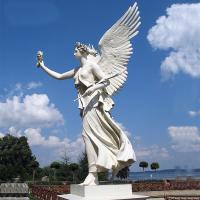 China Custom Garden Decoration Marble Angel Sculpture in Life Size for Outdoor Decorative for sale